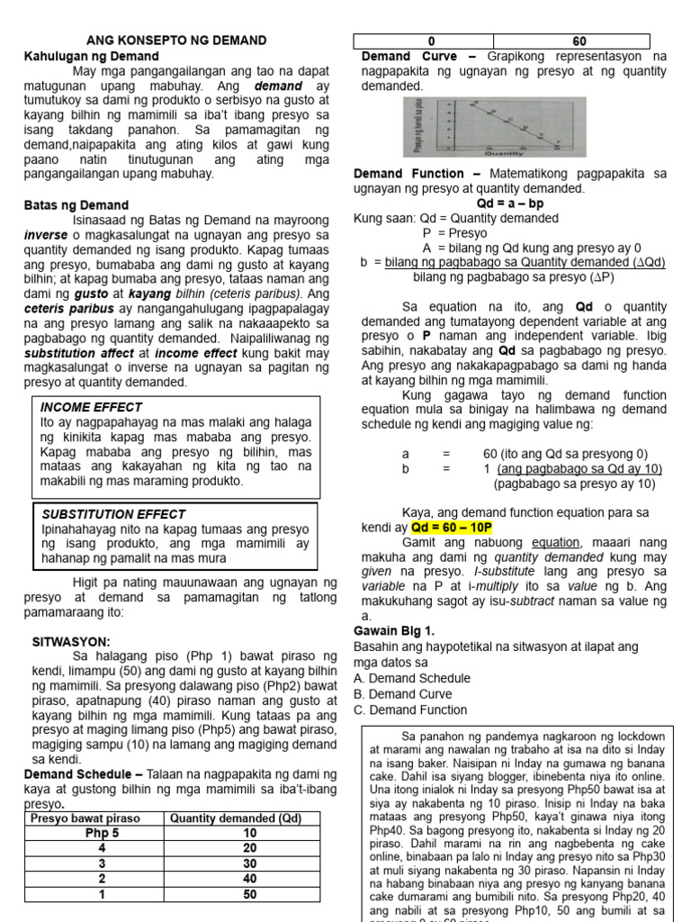 Ang Konsepto NG Demand | PDF