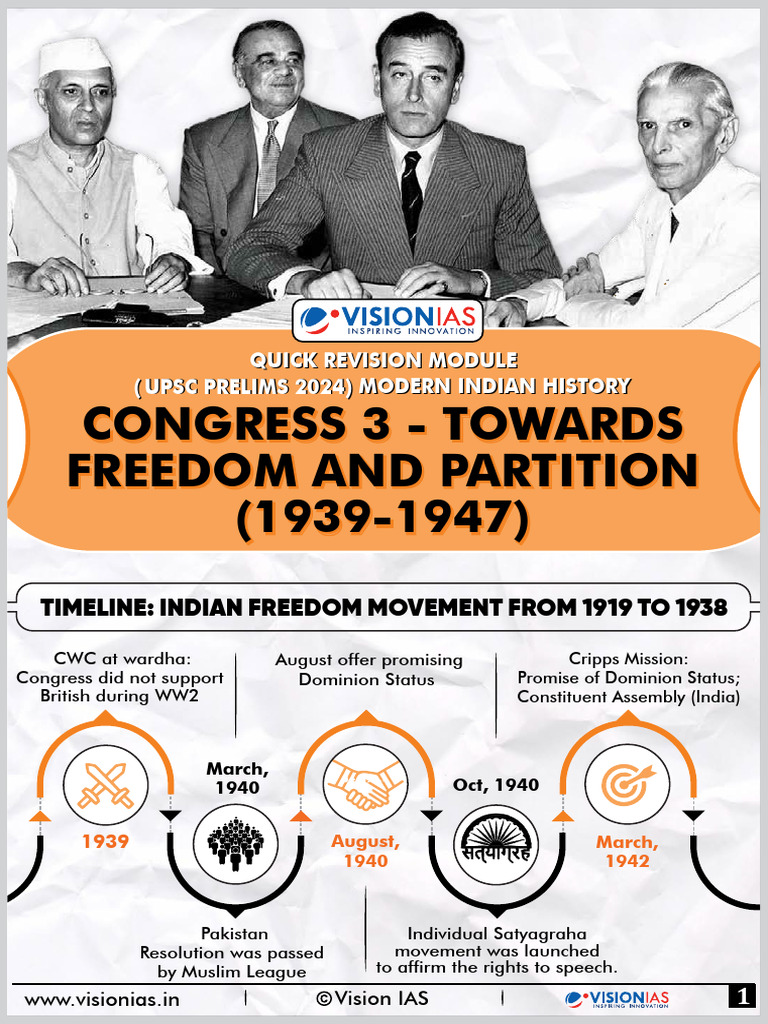 Towards Freedom and Partition @upscplanner | PDF | Partition Of India ...