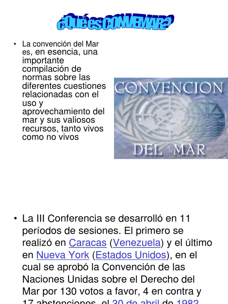 Convemar Power Point W (1) .W | PDF | Convención de las Naciones Unidas ...