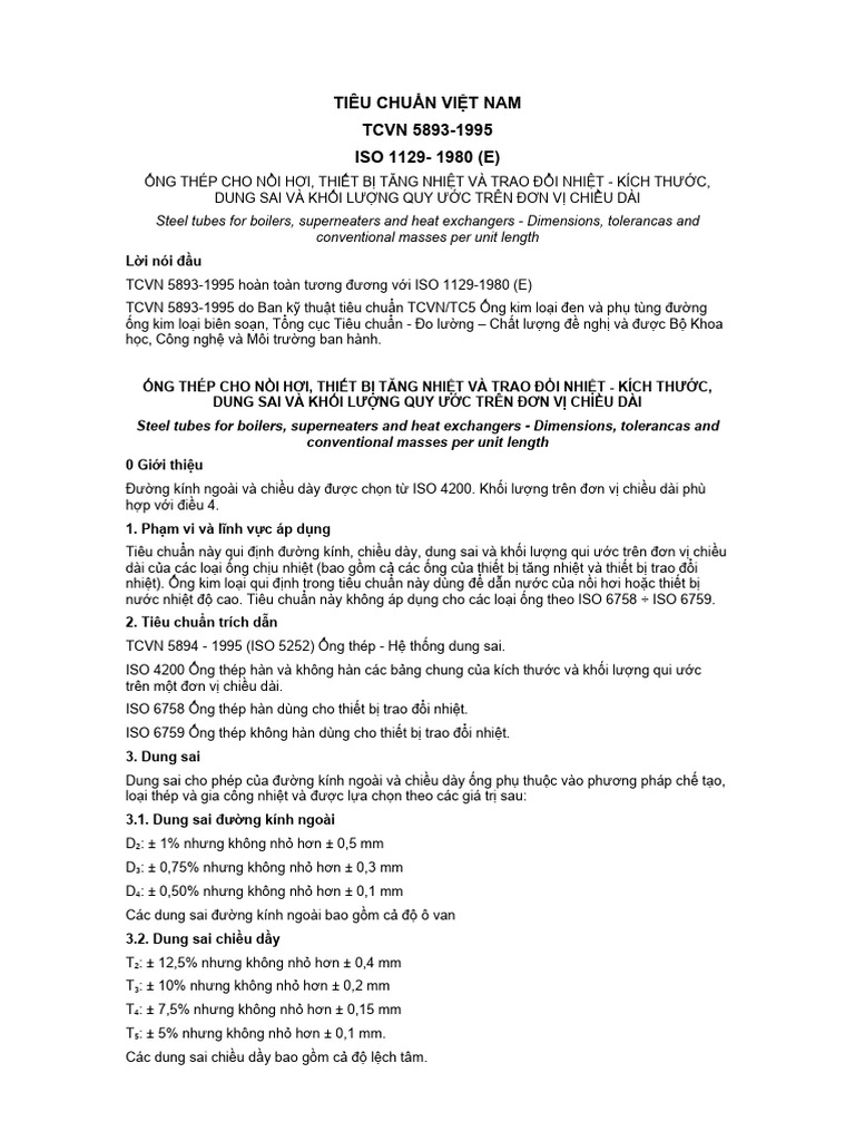 TCVN 5893-1995-ISO - Ống Thép Cho Nồi Hơi Thiết Bị Tăng Nhiệt Và Trao ...