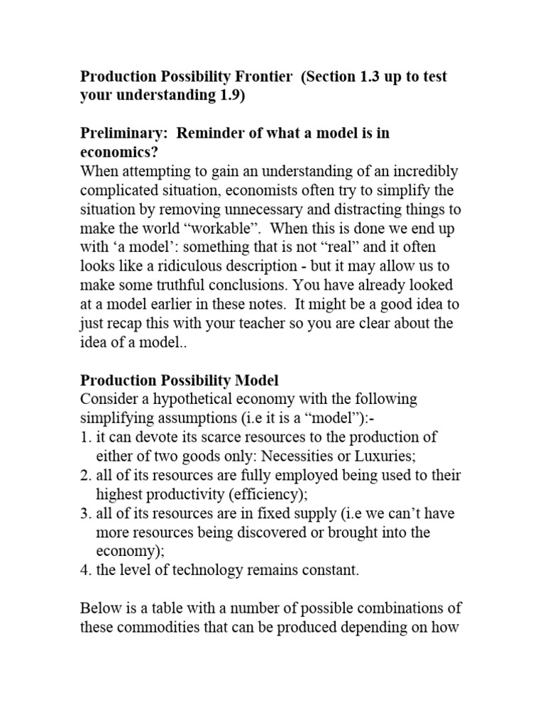 Understanding Production Possibility Frontier | PDF | Trade | Business ...