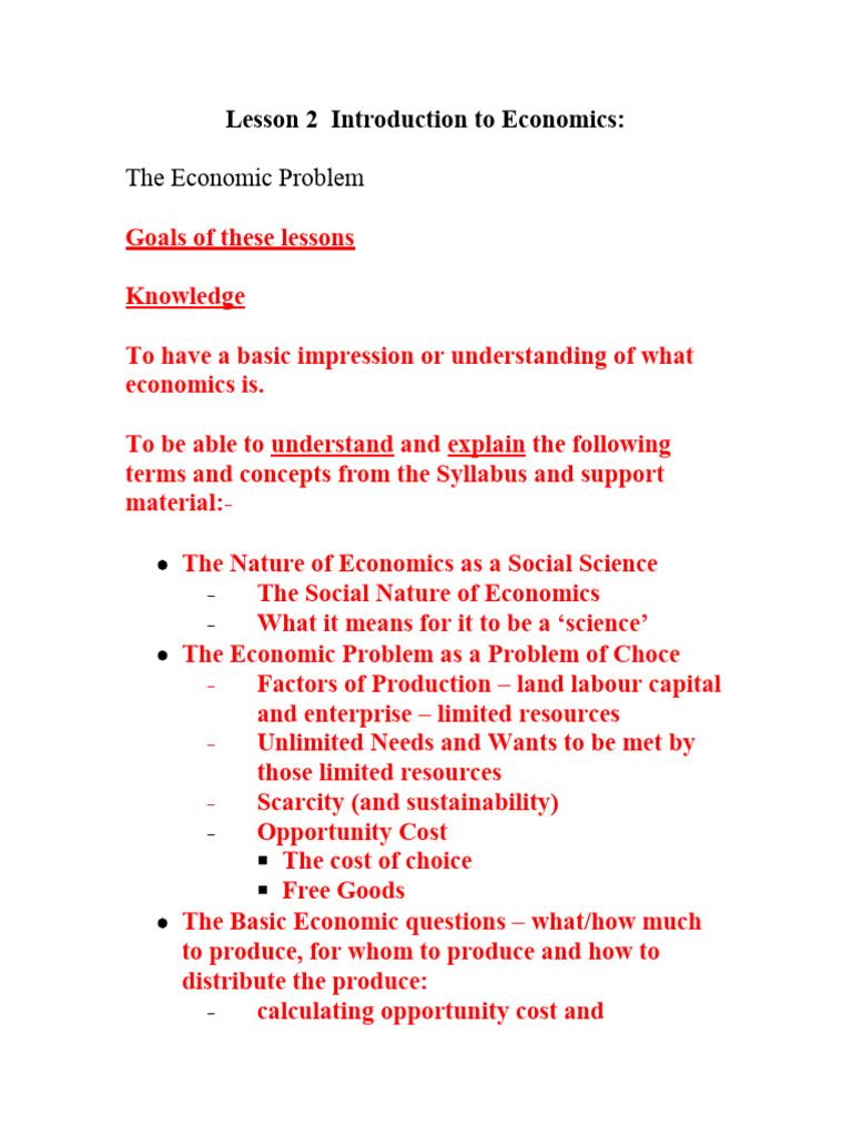 An Introduction To Economics and The Economic Problem | PDF | Economics ...
