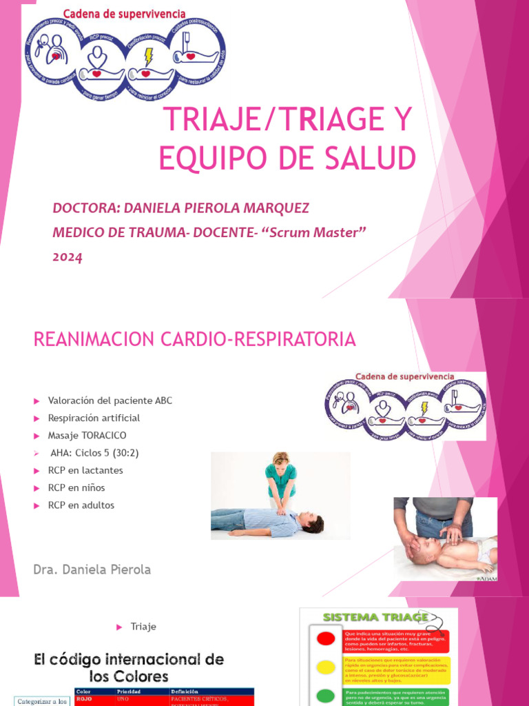TRIAJE Y EQUIPO DE SALUD | PDF | Reanimación cardiopulmonar | Enfermedades y trastornos humanos