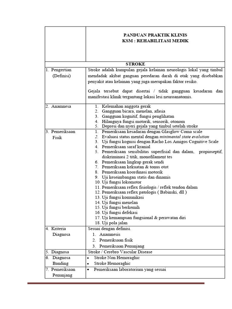PPK Rehab Medik Stroke | PDF