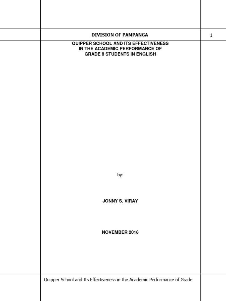 Quipper Schooland Its Effectivenessinthe Academic Performanceof Grade 8 Studentsin English | PDF ...