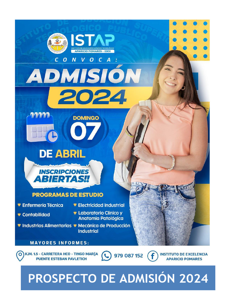 Prospecto de Admision-2024-Istap 240405 180929 | PDF | Laboratorios ...