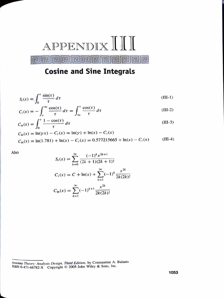 Cosine and Sine Integrals | PDF | Combinatorics | Rotation