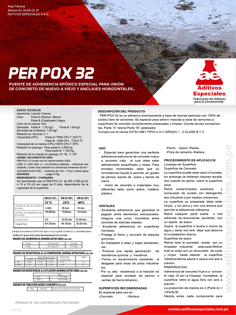 FT Per Pox 32 | PDF | Hormigón | Materiales