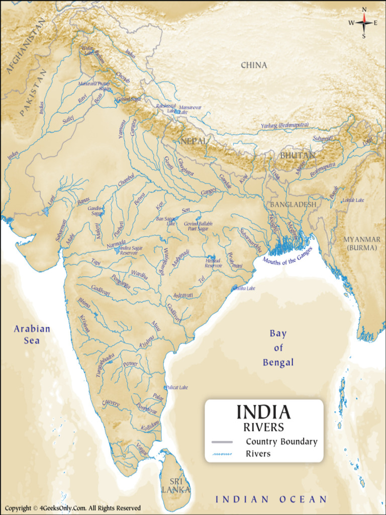 India Rivers Map | PDF
