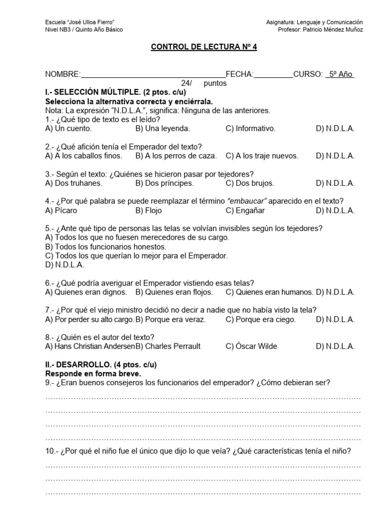 El Traje Nuevo Del Emperador | PDF