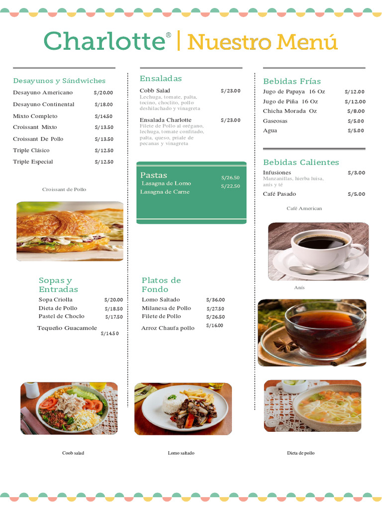 Charlotte-Nuestro_Menu | PDF | Alimentos | Cocina