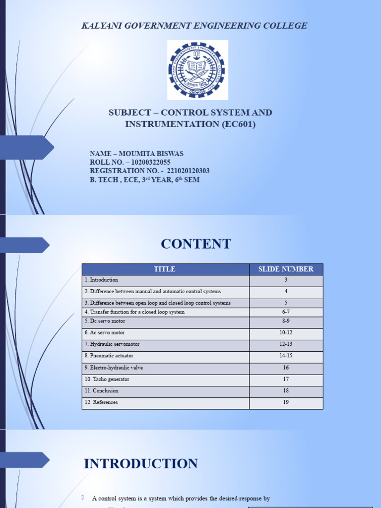 Control System Pdf Actuator Electric Motor