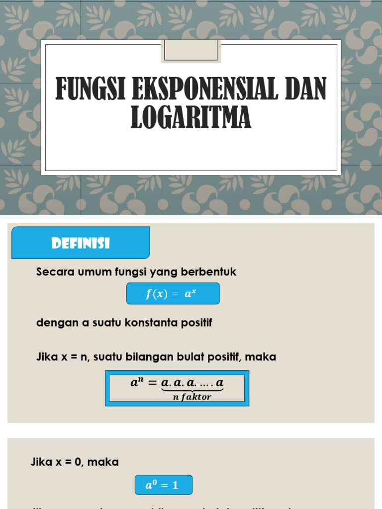 Fungsi Eksponensial Dan Logaritma | PDF