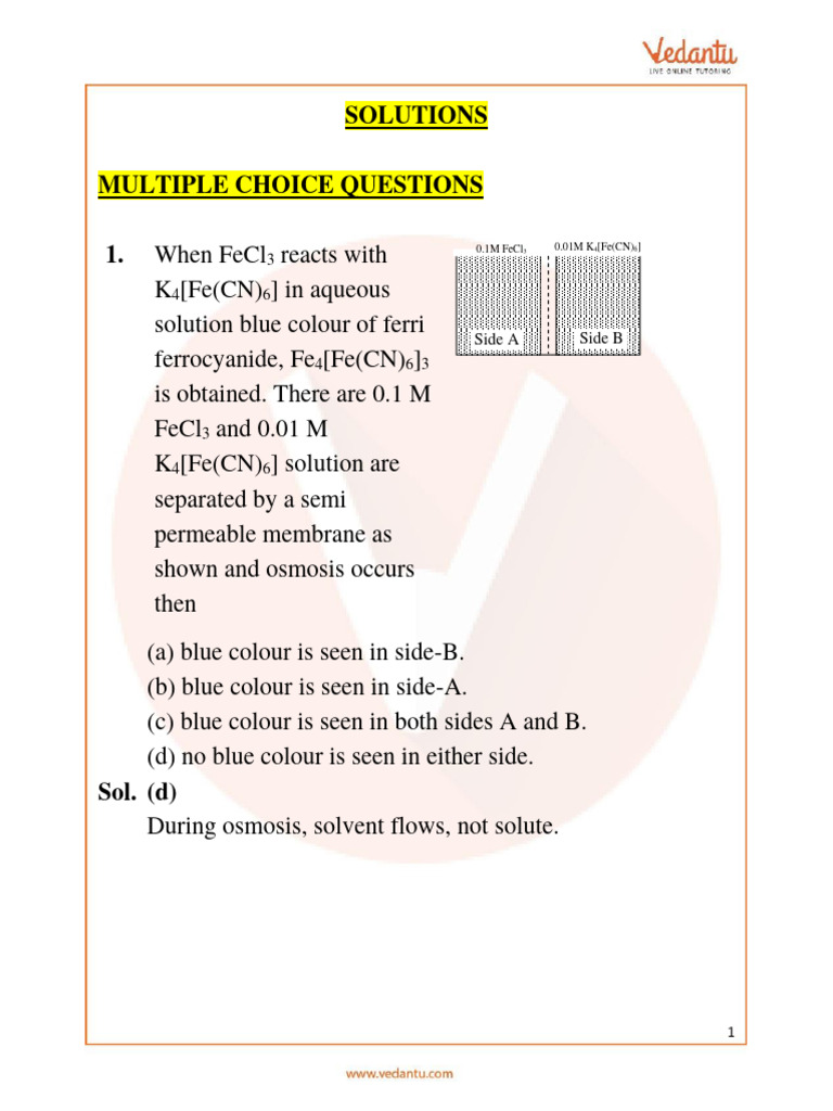 JEE Main Important Questions With Solutions 2023 | PDF | Mass Concentration (Chemistry ...