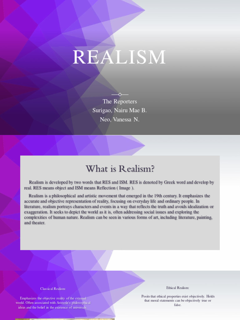 Realism 1 | PDF | Realism (Arts) | Philosophical Realism