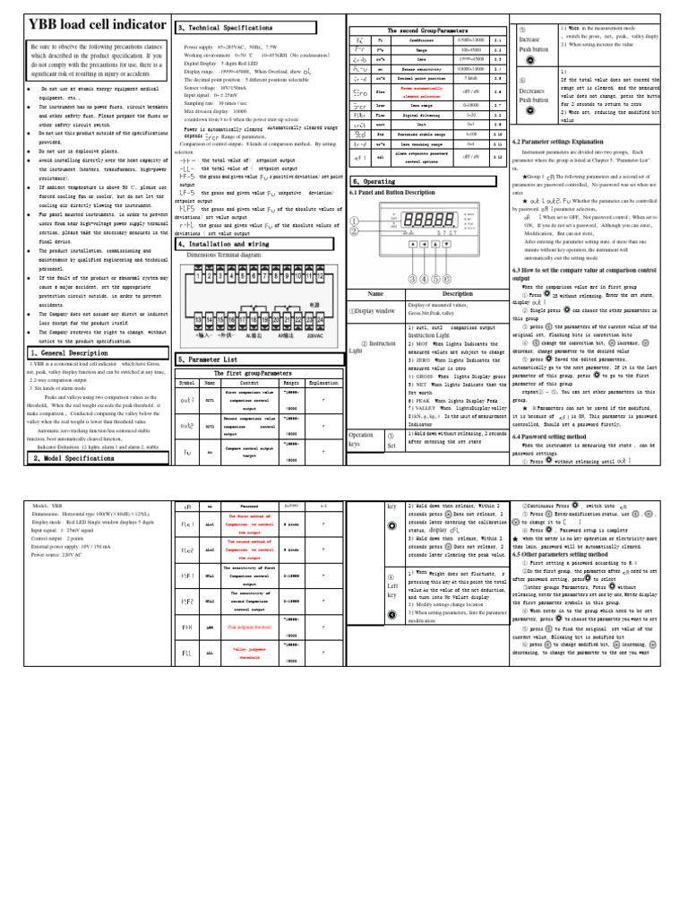 CB92 Load Cell Indicator | PDF | Calibration | Fuse (Electrical)