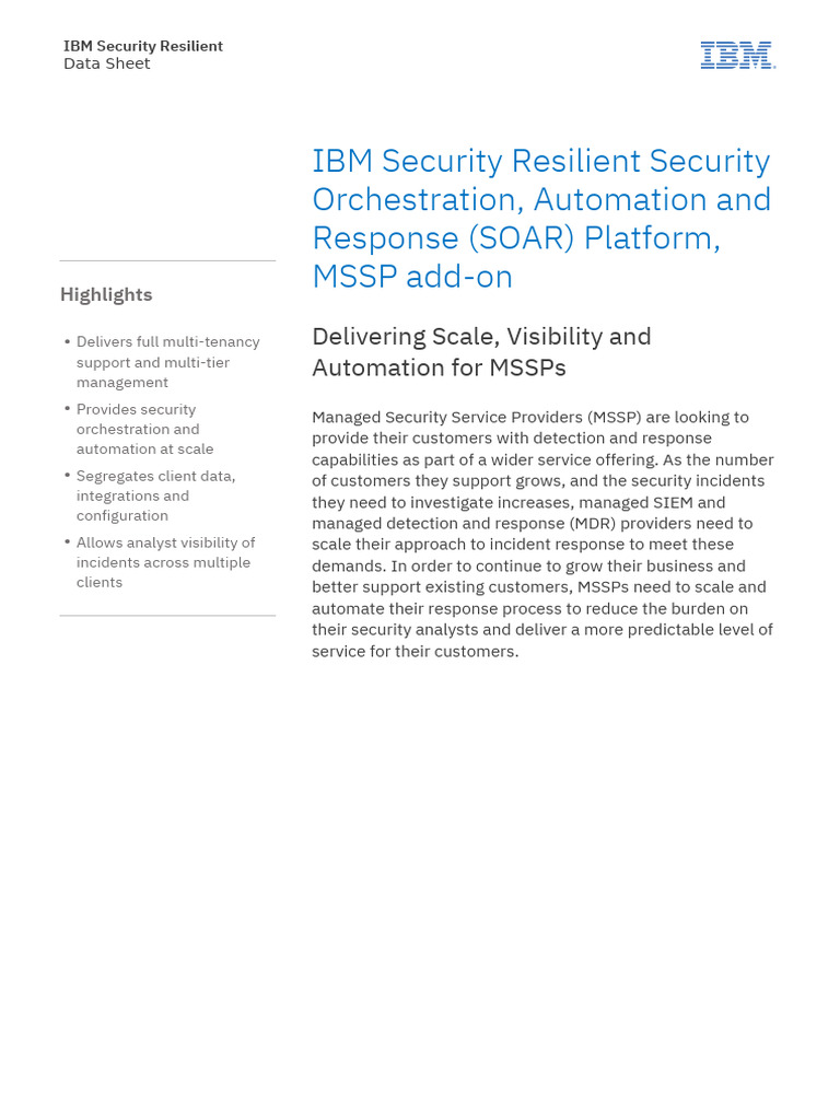 IBM Security Resilient Security Orchestration, Automation and Response ...