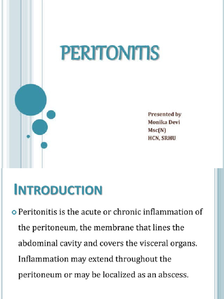 Peritonitis in Detail | PDF