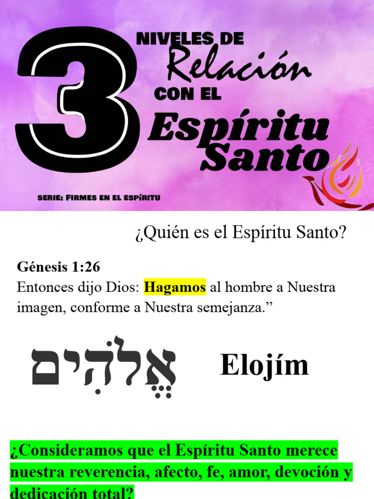 3 Niveles de Relacion Con El Espiritu Santo | PDF | espíritu Santo | Jesús