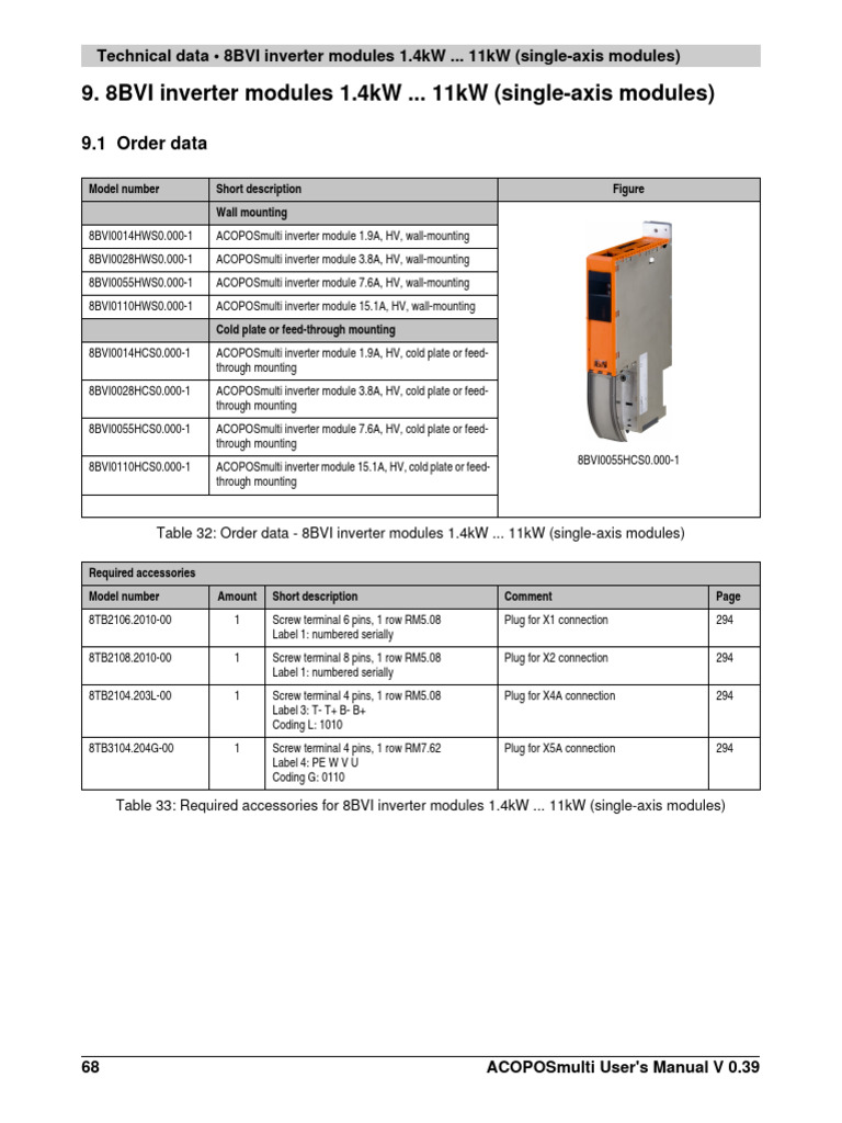 Datasheet - 8BVI - 1 - HWS - E - 039 ACOPOS MULTI 0-901-37-385-4 | PDF ...