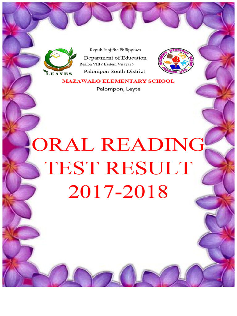 Cover Oral Reading Test Result | PDF