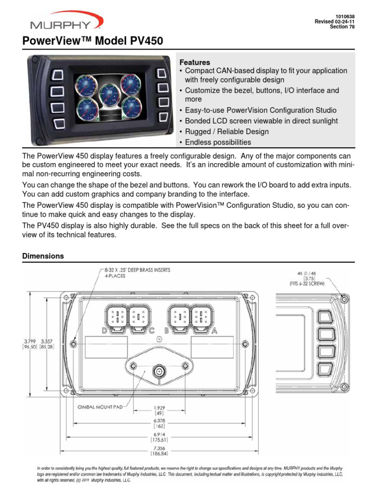Powerview™ Model Pv450: Features | PDF | Liquid Crystal Display ...