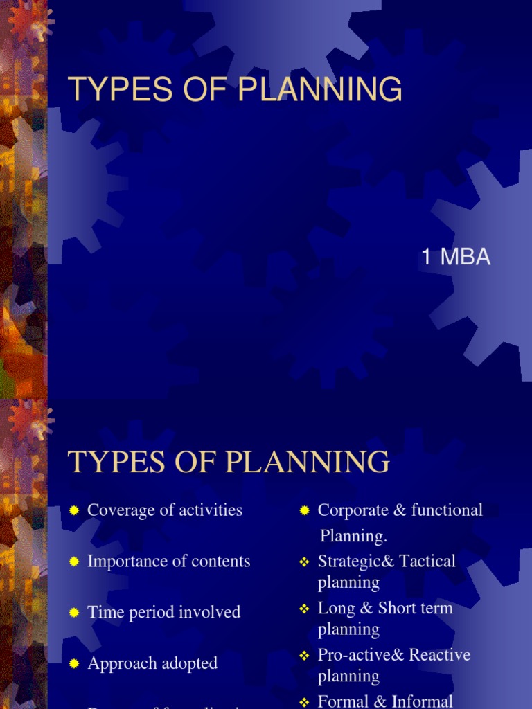 Types of Planning | PDF
