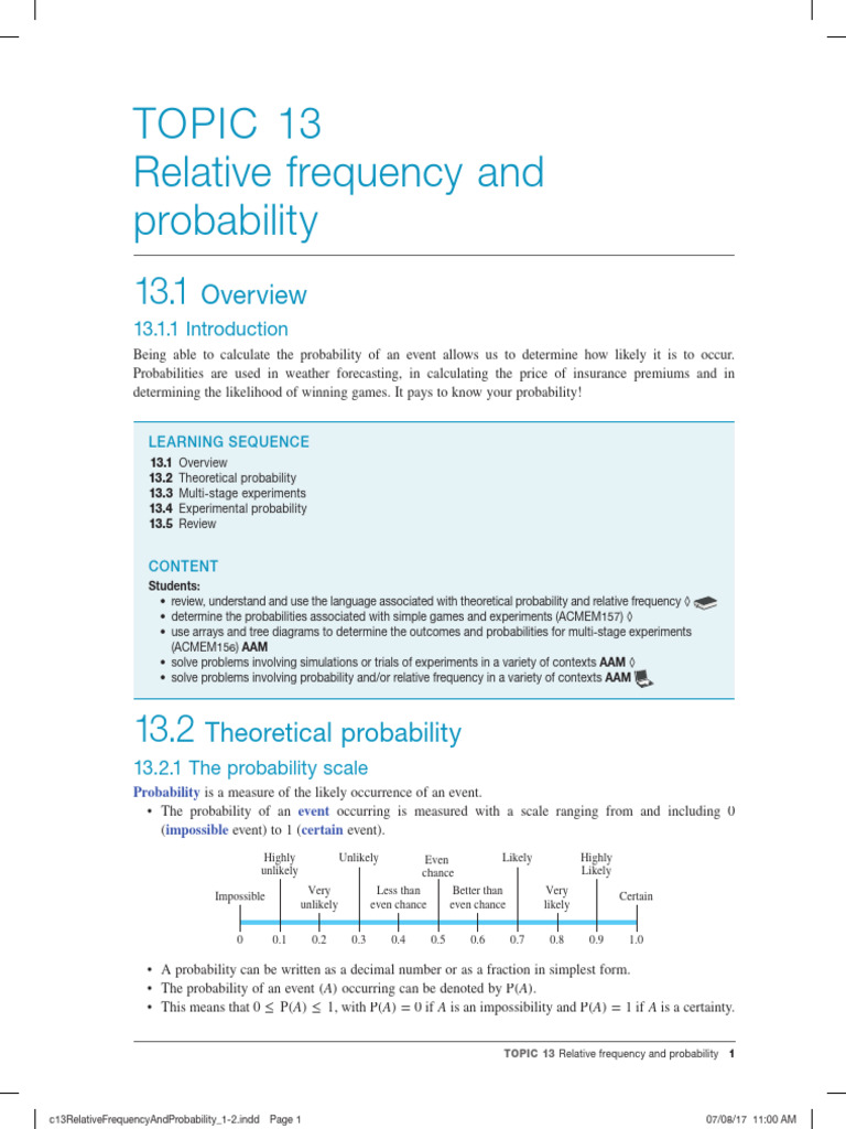 Probability and Relative Frequency Concepts | PDF | Probability