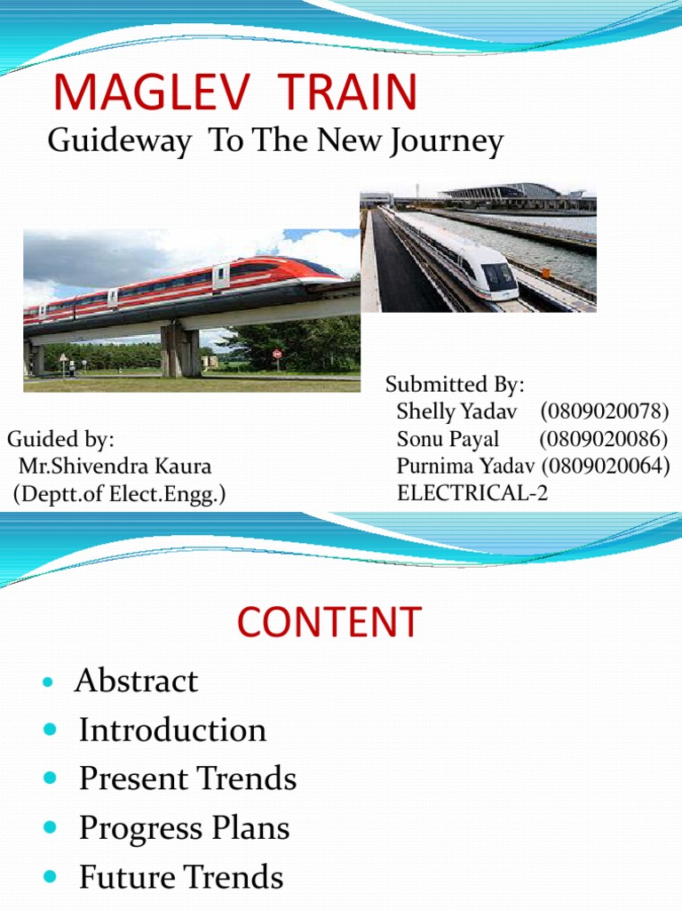 Maglev Train Ppt 1 | Train | Rail Transport