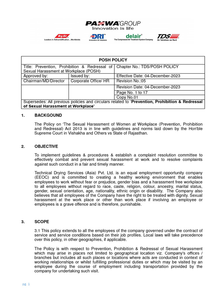 Tds Posh Policy | PDF | Sexual Harassment | Harassment