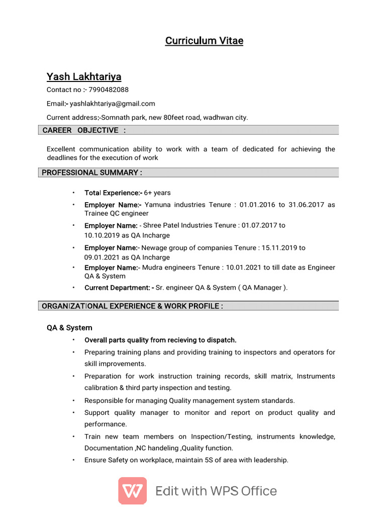 Yash Lakhtariya Updated Resume 2023 | PDF | Quality Assurance | Business