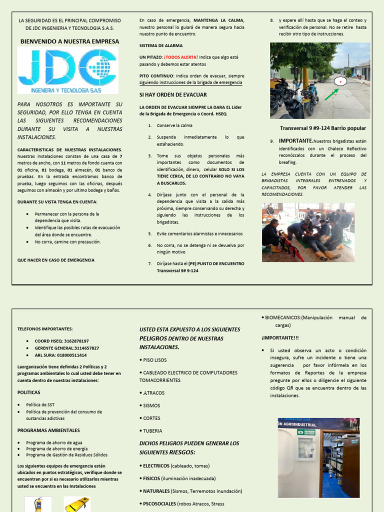 Briefing Seguridad JDC Ingenieria Sas | PDF