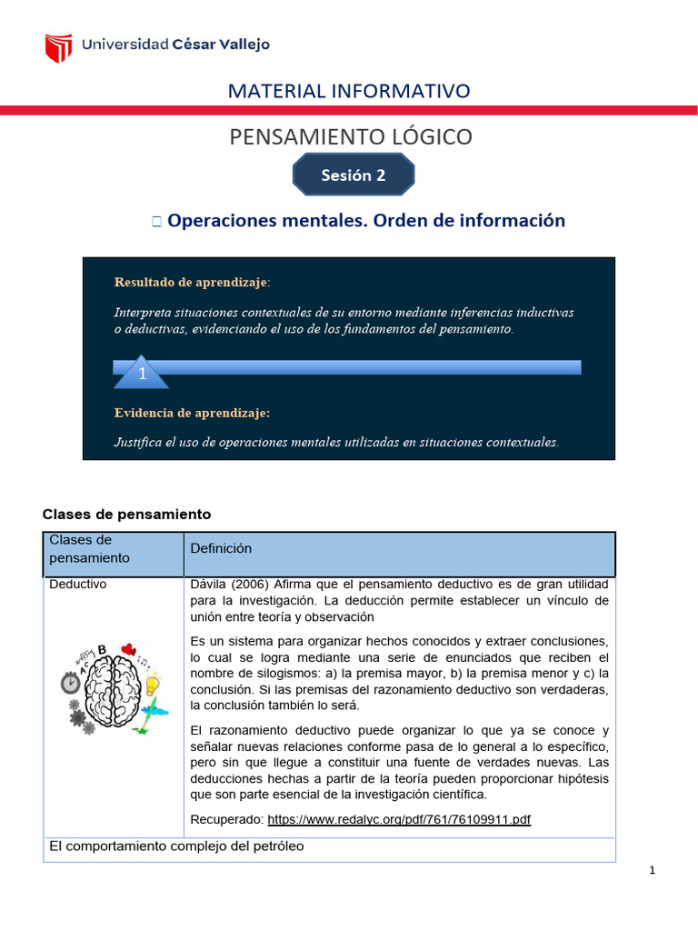 Material Informativo S02 | PDF | Razonamiento deductivo | Pensamiento