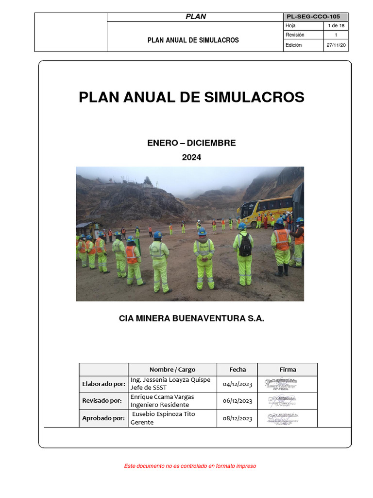Plan de Simulacros | Descargar gratis PDF | Simulación