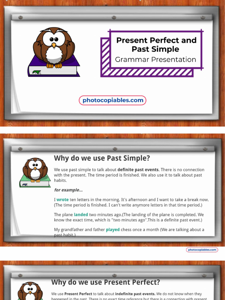 Past Simple and Present Perfect - Presentation | PDF