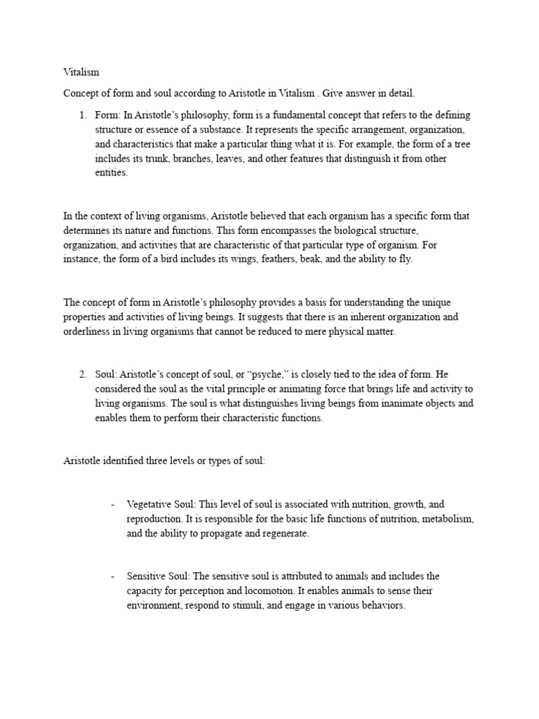 Vitalism | PDF | Soul | Vitalism