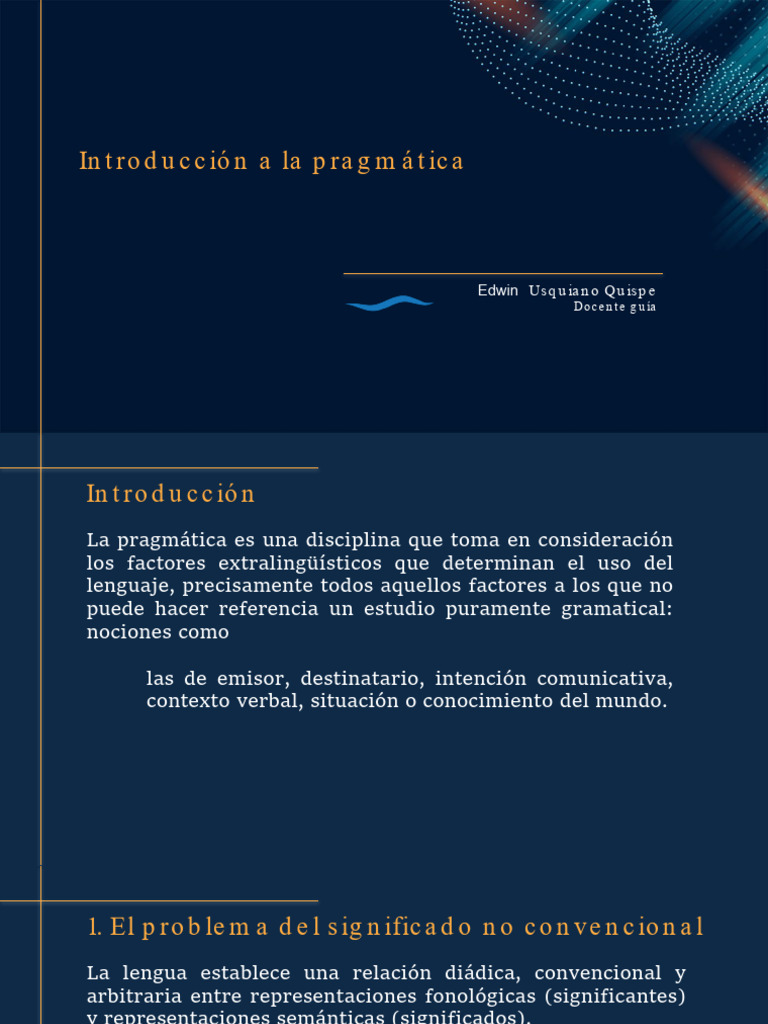Tema 1. Introduccion A La Pragmatica | PDF | Morfología (Lingüística) | Sintaxis