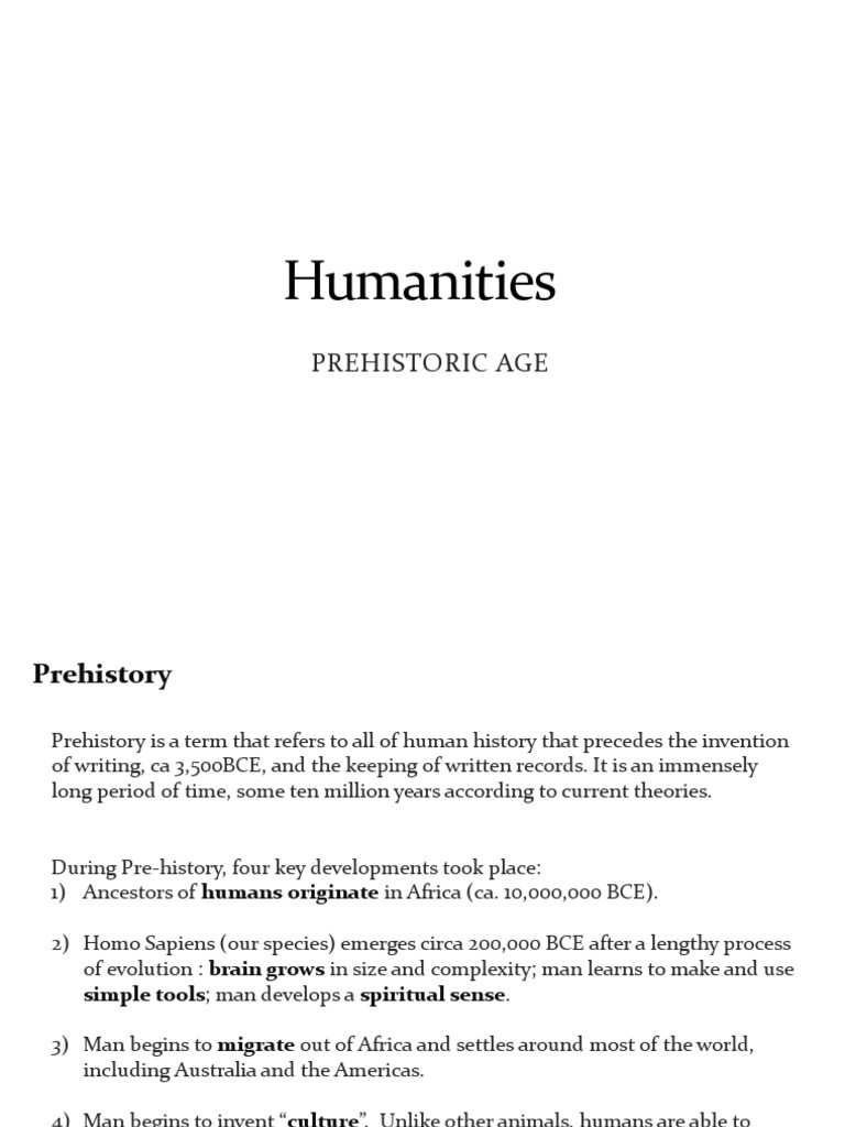 HOAC 1 - Unit 1 Prehistory | PDF | Paleolithic | Stone Age