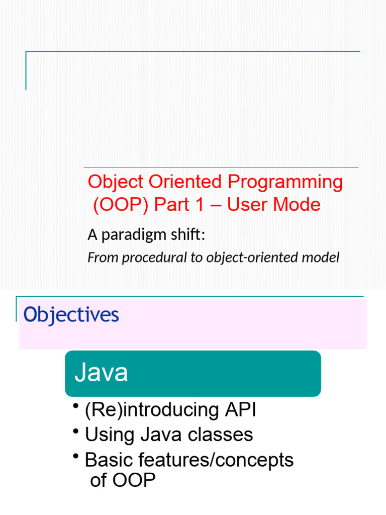 Lect2 Oop Part1 Pdf Object Oriented Programming Class Computer Programming 2625