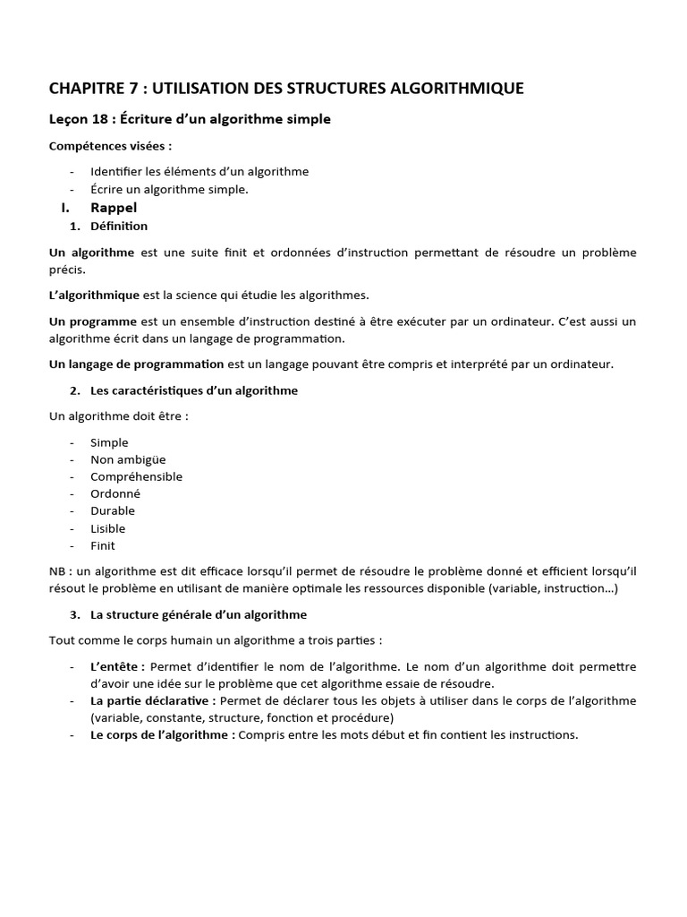 Écrire un Algorithme Simple | PDF | Programme informatique | Programmation