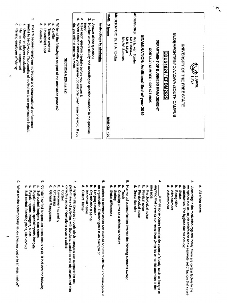 EBUS 1614 Jan 2nd Exam 2019 | PDF