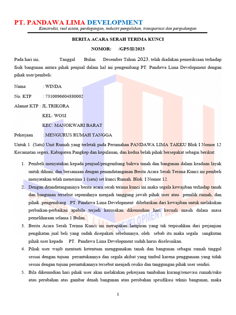 Pt. Pandawa Lima: Development | PDF