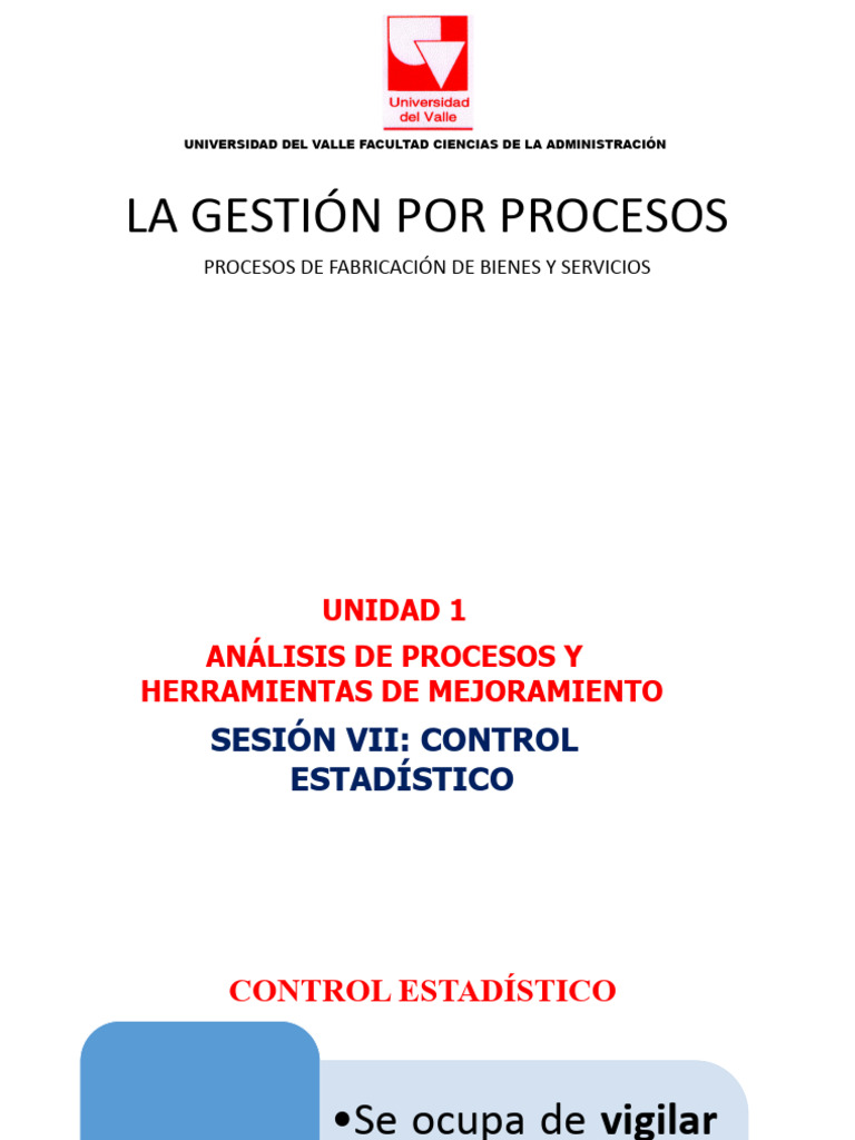 Sesion 7 Control Estadistico | PDF | Estadísticas | Medición