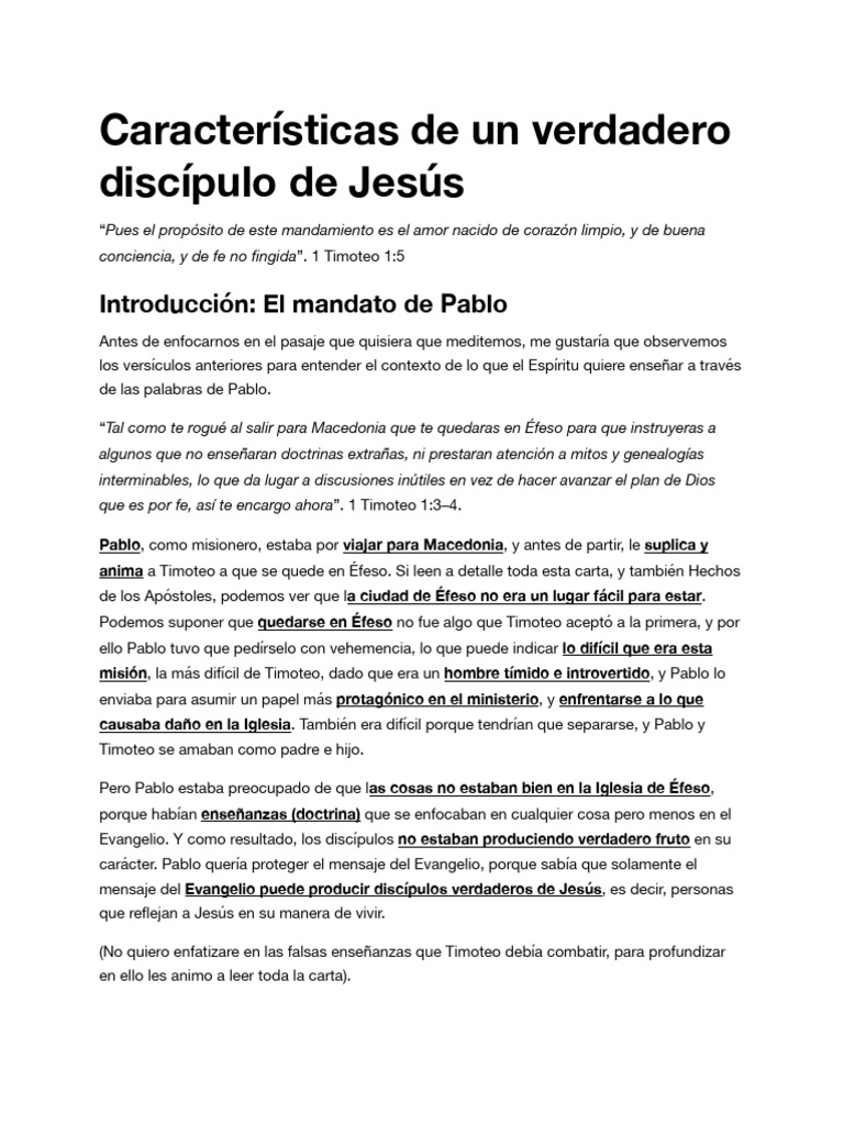 Características de un Discípulo Verdadero | PDF | Pablo el apóstol | Amor