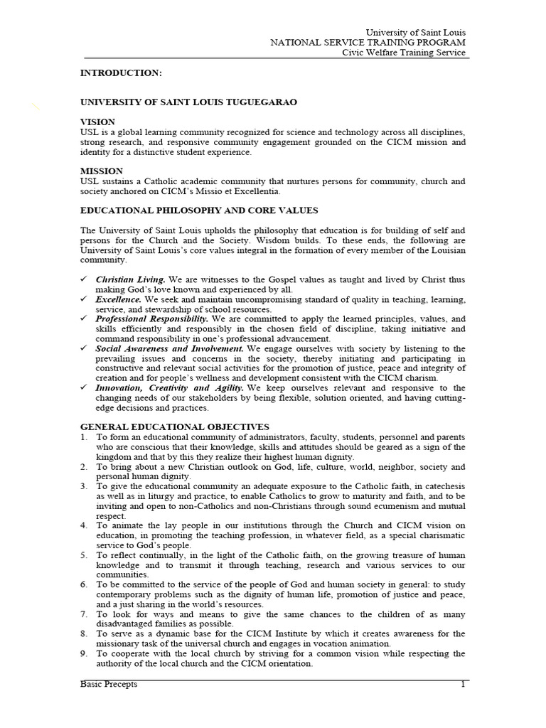 NSTP 1 - CWTS Module 1 | PDF | Constitution | Treaty