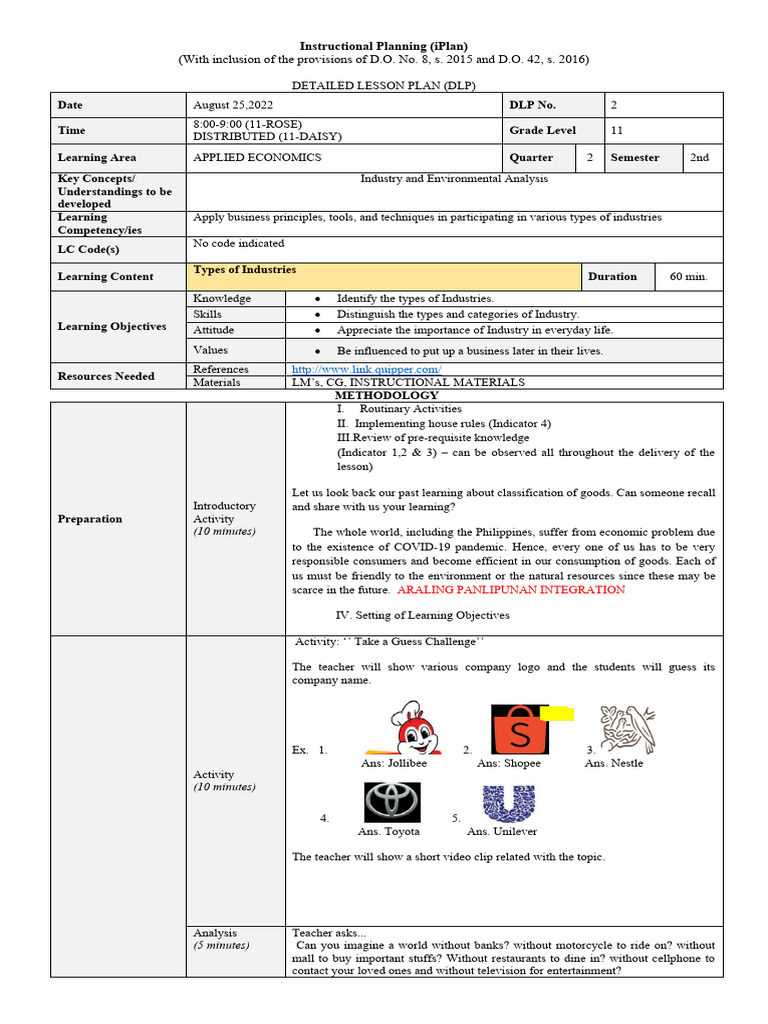 Iplan Applied Econ | PDF | Learning | Goods