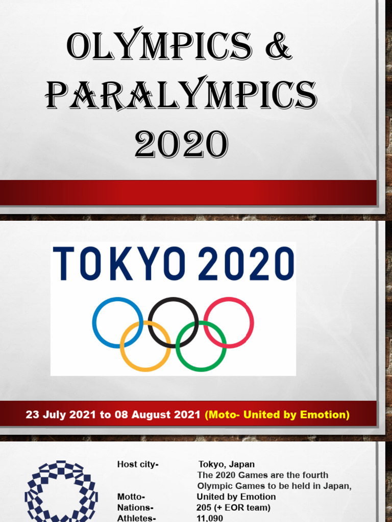 Important Olymics & Paralympics 2020 | PDF | Sports | Multi Sport Events