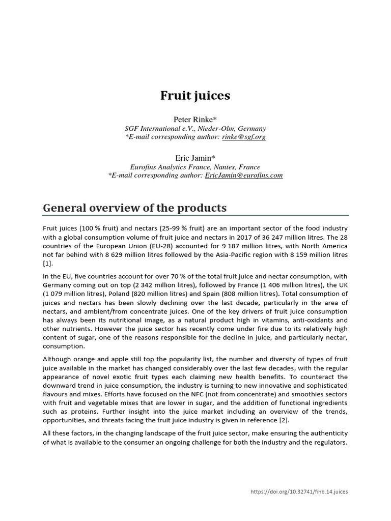 25 Chapter-Fruit-Juices Final | PDF | Sucrose | Juice