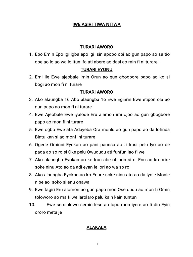 iwe asiri tiwa ntiwa - Copy | PDF