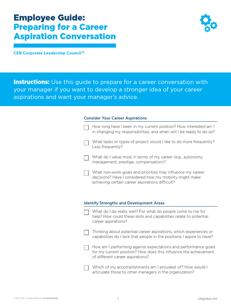 02 Preparing For A Career Aspiration Conversation - Employee | PDF ...